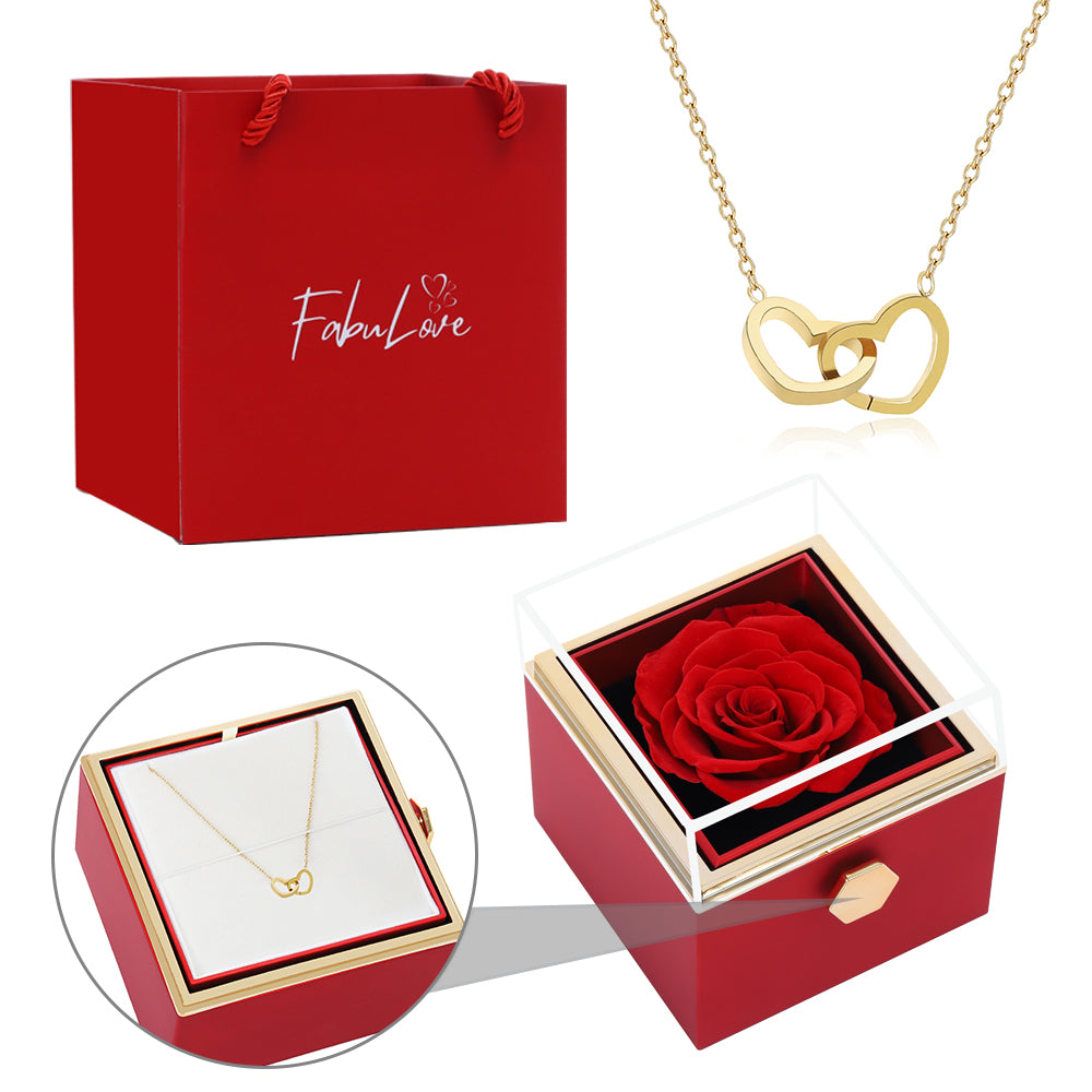 Eternal Rose Box - W/ Engraved Necklace & Real Rose – FabuLove