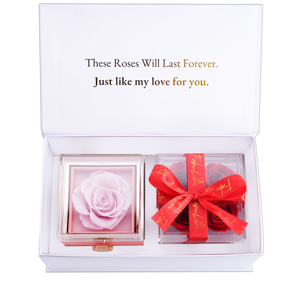 Eternal Rose Box Gift Bundle - W/ Engraved Necklace – FabuLove